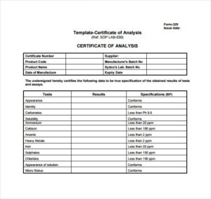 Certificate Of Analysis Template (5) - TEMPLATES EXAMPLE | TEMPLATES ...