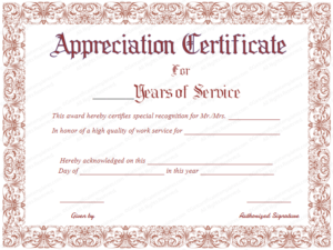 Long Service Certificate Template Sample (1) - TEMPLATES EXAMPLE ...