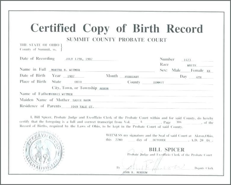 Official Birth Certificate Template (1) - TEMPLATES EXAMPLE | TEMPLATES ...