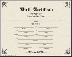 Official Birth Certificate Template (8) - TEMPLATES EXAMPLE | TEMPLATES ...