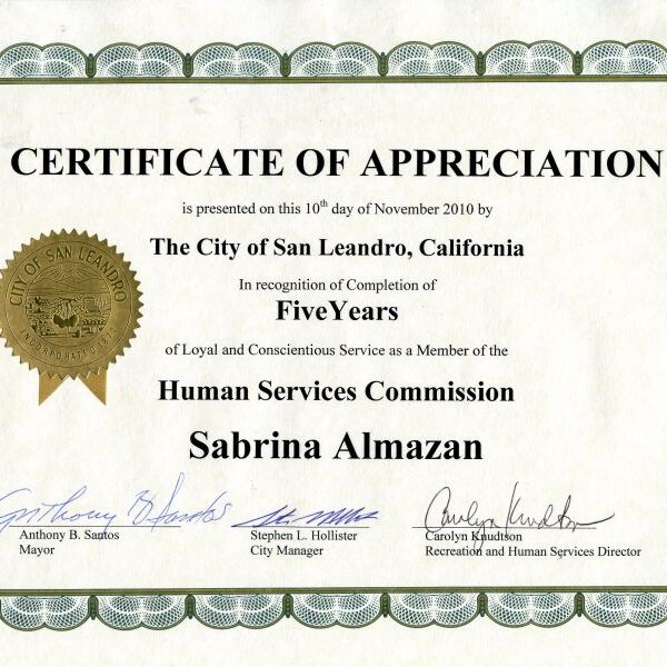 Recognition Of Service Certificate Template (1) - TEMPLATES EXAMPLE ...