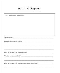 Animal Report Template (1) - TEMPLATES EXAMPLE | TEMPLATES EXAMPLE