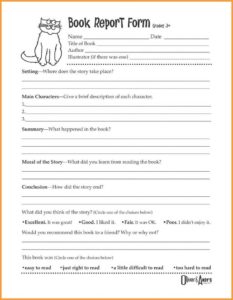 Book Report Template 5Th Grade (5) - TEMPLATES EXAMPLE | TEMPLATES EXAMPLE