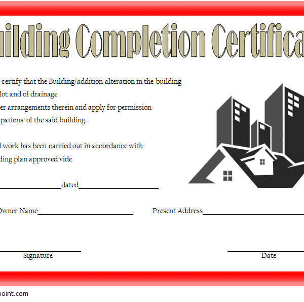 Certificate Of Completion Construction Templates (2) - TEMPLATES ...