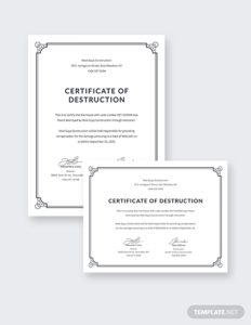 Certificate Of Disposal Template (3) - TEMPLATES EXAMPLE | TEMPLATES ...