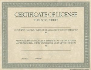 Certificate Of License Template (4) - TEMPLATES EXAMPLE | TEMPLATES EXAMPLE