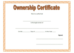 Certificate Of Ownership Template (3) - TEMPLATES EXAMPLE | TEMPLATES ...