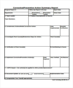 Corrective Action Report Template (3) - TEMPLATES EXAMPLE | TEMPLATES ...