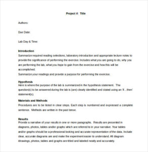 Formal Lab Report Template (6) - TEMPLATES EXAMPLE | TEMPLATES EXAMPLE