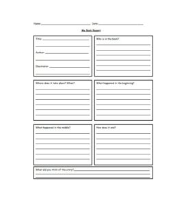 High School Book Report Template - TEMPLATES EXAMPLE | TEMPLATES EXAMPLE