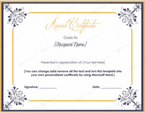 Microsoft Word Award Certificate Template (2) - TEMPLATES EXAMPLE ...