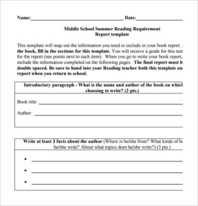 Middle School Book Report Template (9) - TEMPLATES EXAMPLE | TEMPLATES ...