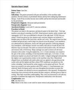 Operative Report Template - TEMPLATES EXAMPLE | TEMPLATES EXAMPLE