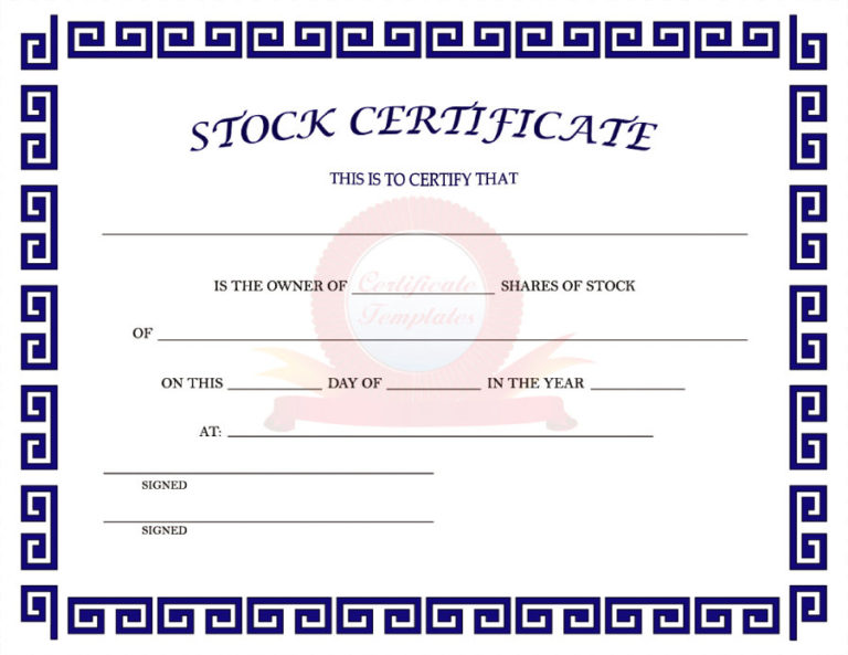 Ownership Certificate Template (1) - TEMPLATES EXAMPLE | TEMPLATES EXAMPLE