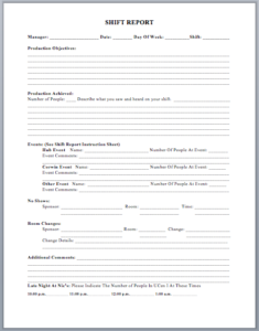 Shift Report Template (2) - TEMPLATES EXAMPLE | TEMPLATES EXAMPLE