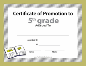 5Th Grade Graduation Certificate Template (2) - TEMPLATES EXAMPLE ...