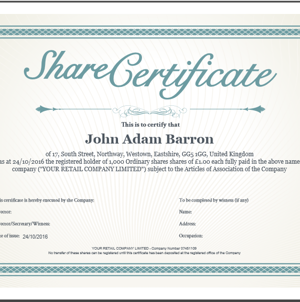 Corporate Share Certificate Template (1) - TEMPLATES EXAMPLE ...
