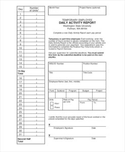 Employee Daily Report Template (4) - TEMPLATES EXAMPLE | TEMPLATES EXAMPLE