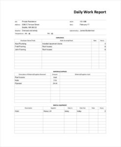 Employee Daily Report Template (7) - TEMPLATES EXAMPLE | TEMPLATES EXAMPLE