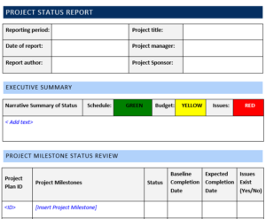 Executive Summary Project Status Report Template (1) - TEMPLATES ...