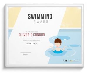 Free Swimming Certificate Templates (4) - TEMPLATES EXAMPLE | TEMPLATES ...