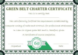 Green Belt Certificate Template (3) - TEMPLATES EXAMPLE | TEMPLATES EXAMPLE