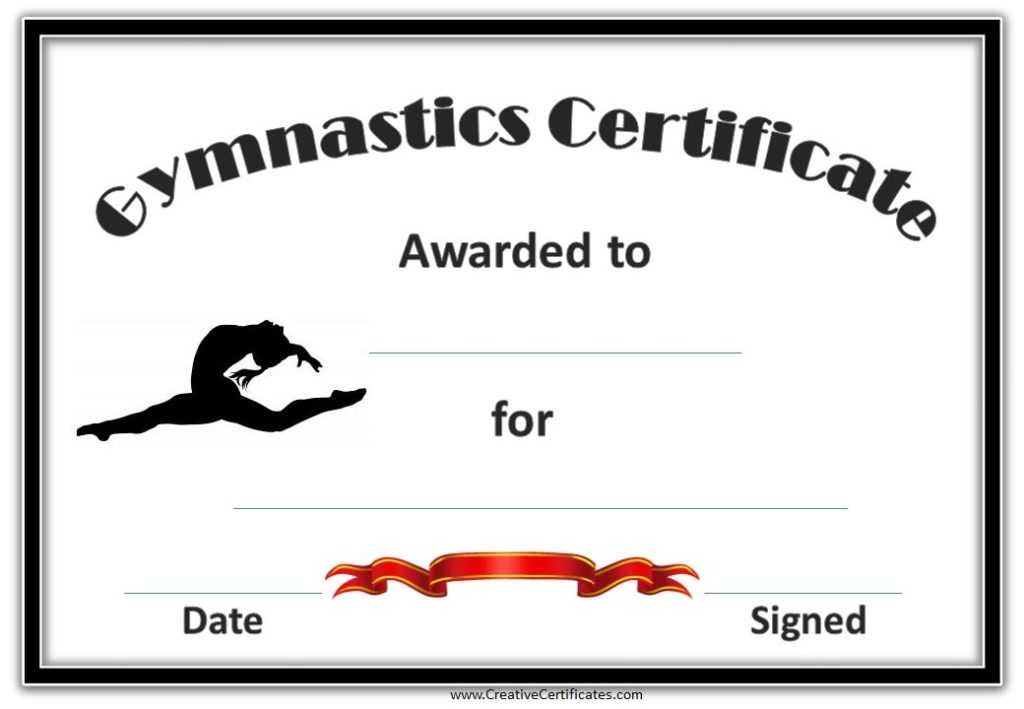 Gymnastics Certificate Template (1) - TEMPLATES EXAMPLE | TEMPLATES EXAMPLE