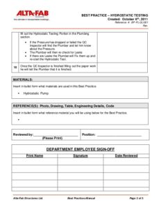 Hydrostatic Pressure Test Report Template (2) - TEMPLATES EXAMPLE ...