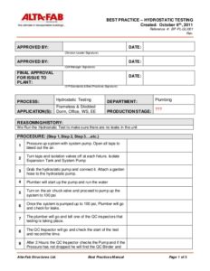 Hydrostatic Pressure Test Report Template (5) - TEMPLATES EXAMPLE ...