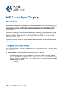 M&E Report Template (2) - TEMPLATES EXAMPLE | TEMPLATES EXAMPLE