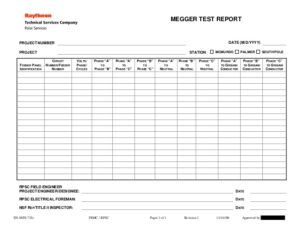 Megger Test Report Template (9) - TEMPLATES EXAMPLE | TEMPLATES EXAMPLE