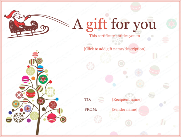 Merry Christmas Gift Certificate Templates (1) - TEMPLATES EXAMPLE ...