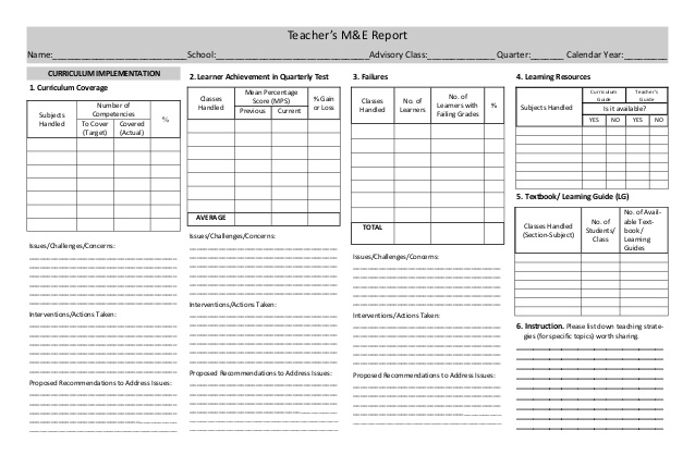Monitoring And Evaluation Report Template TEMPLATES EXAMPLE 