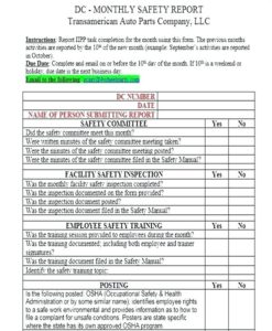 Monthly Health And Safety Report Template (2) - TEMPLATES EXAMPLE ...