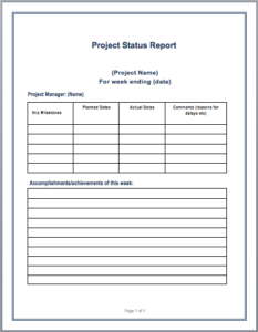Ms Word Templates For Project Report (4) - TEMPLATES EXAMPLE ...