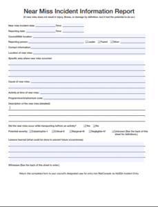 Near Miss Incident Report Template (6) - TEMPLATES EXAMPLE | TEMPLATES ...