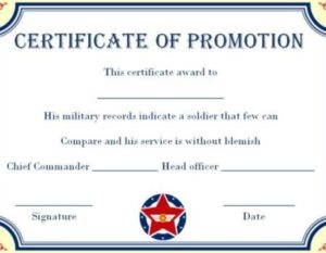 Officer Promotion Certificate Template (1) - TEMPLATES EXAMPLE ...