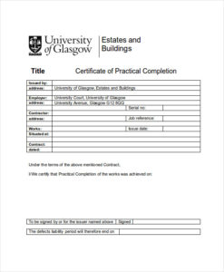 Practical Completion Certificate Template Uk - TEMPLATES EXAMPLE ...