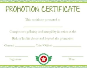 Promotion Certificate Template (1) - TEMPLATES EXAMPLE | TEMPLATES EXAMPLE