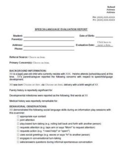 Speech And Language Report Template (7) - TEMPLATES EXAMPLE | TEMPLATES ...