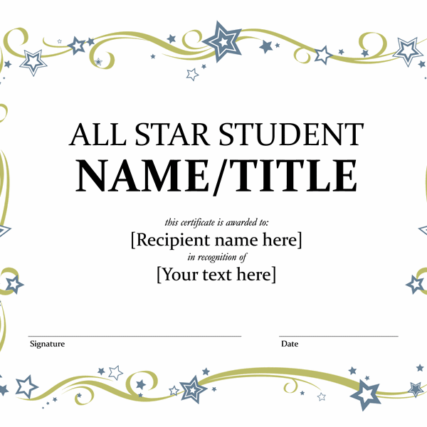 Star Certificate Templates Free (1) - TEMPLATES EXAMPLE | TEMPLATES EXAMPLE
