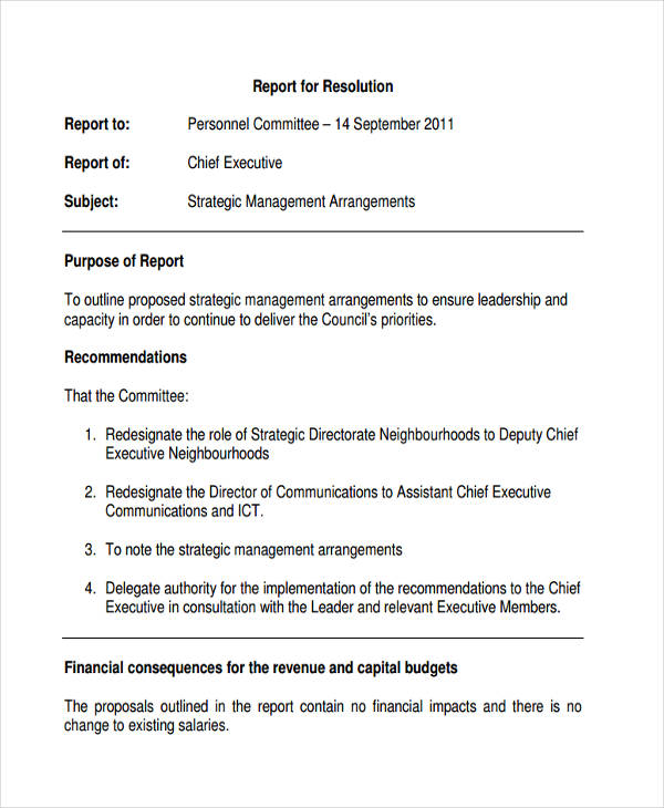 Strategic Management Report Template 3 TEMPLATES EXAMPLE