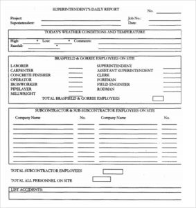 Superintendent Daily Report Template (8) - TEMPLATES EXAMPLE ...