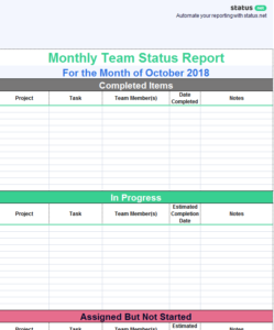 Team Progress Report Template (1) - TEMPLATES EXAMPLE | TEMPLATES EXAMPLE
