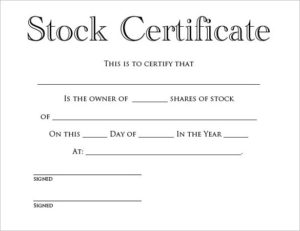 Template Of Share Certificate (2) - TEMPLATES EXAMPLE | TEMPLATES EXAMPLE