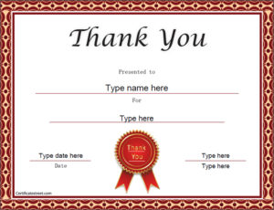 Thanks Certificate Template (2) - TEMPLATES EXAMPLE | TEMPLATES EXAMPLE