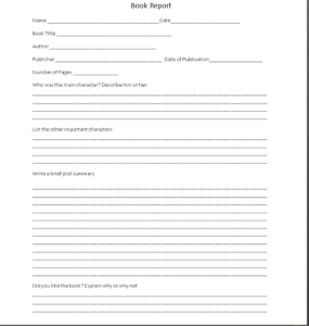 6Th Grade Book Report Template (1) - TEMPLATES EXAMPLE | TEMPLATES EXAMPLE