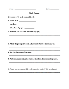 6Th Grade Book Report Template (3) - TEMPLATES EXAMPLE | TEMPLATES EXAMPLE