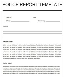 Blank Police Report Template (4) - TEMPLATES EXAMPLE | TEMPLATES EXAMPLE