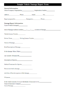 Car Damage Report Template (2) - TEMPLATES EXAMPLE | TEMPLATES EXAMPLE